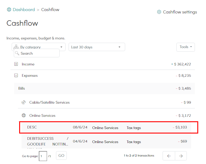 How do I hide and unhide transactions? – Client Portal